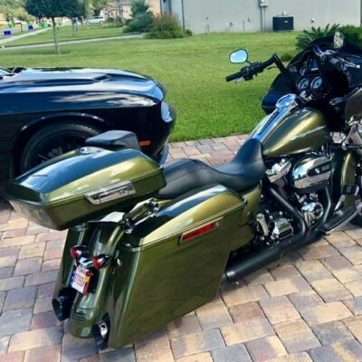 Fit 2014+ Harley Street Road Giide Olive Gold Razor Tour Pack Pak ...