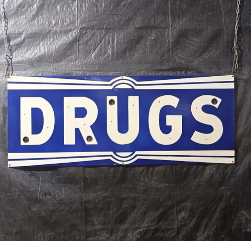NEON SKIN MEDICINE DRUGS FANCY BEAUTIFUL 48X19 INCHES PORCELAIN ENAMEL ...