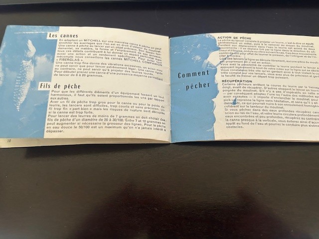 Rare FRENCH LANGUAGE Mitchell 300 Reel Manual "Peches Sportives" w ...
