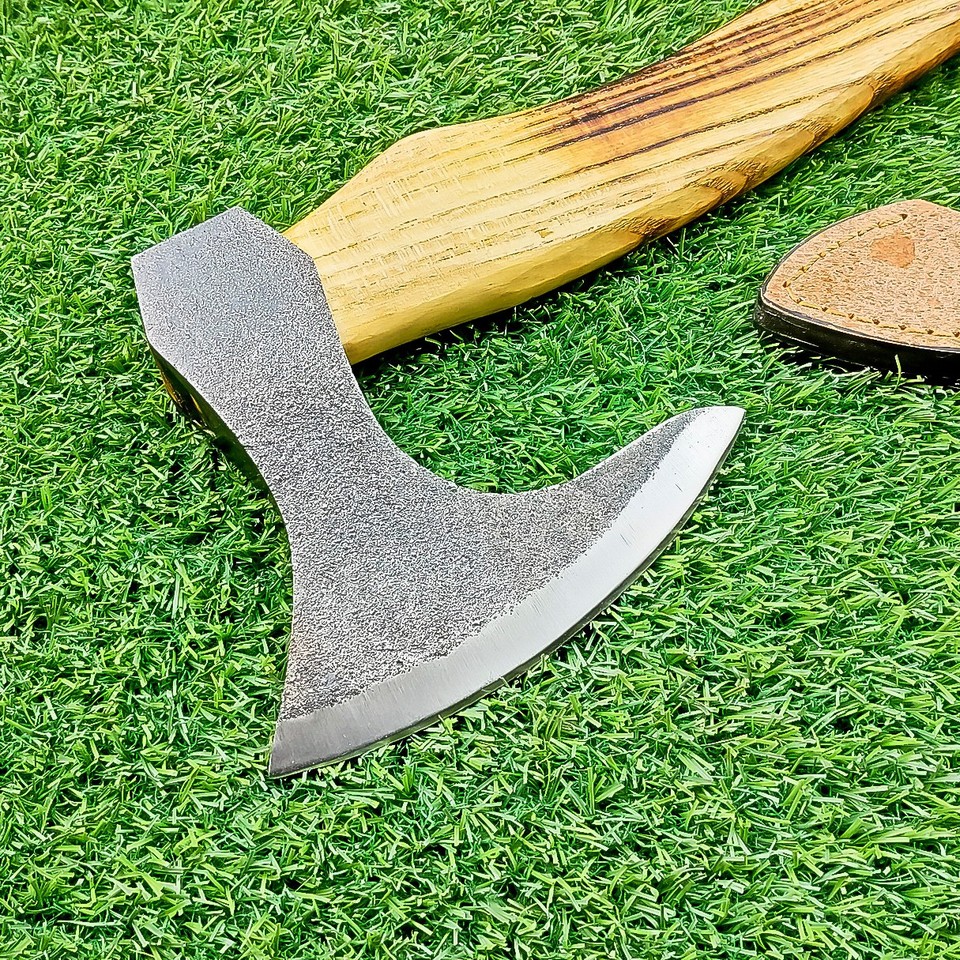 HAND FORGED Carbon Steel Hatchet VIKING Axe Battle Ready Throwing Axe ...