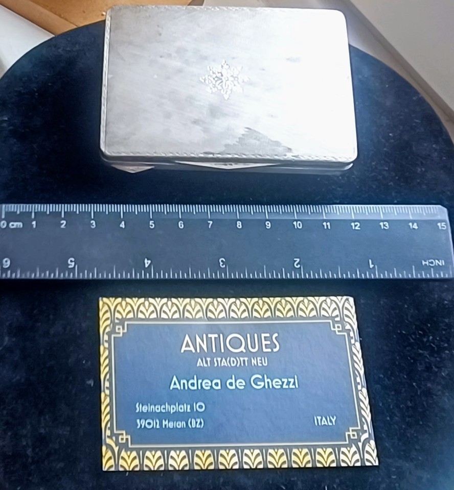 antike flache Silberdose, Visitenkartenetui 800 Zigarettendose schlicht ...