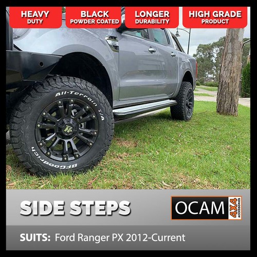 OCAM Heavy Duty Steel Side Steps for Ford Ranger PX 2012-Current | eBay ...