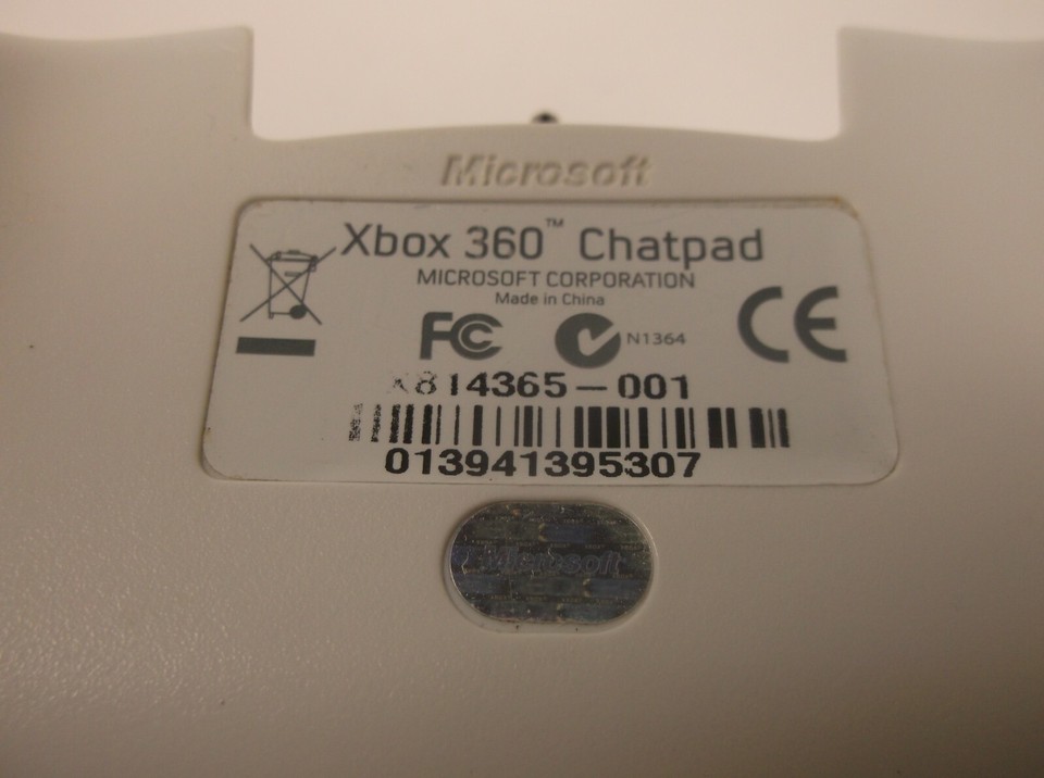 MICROSOFT XBOX 360 WHITE CHATPAD KEYPAD KEYBOARD CONTROLLER ATTACHMENT ...