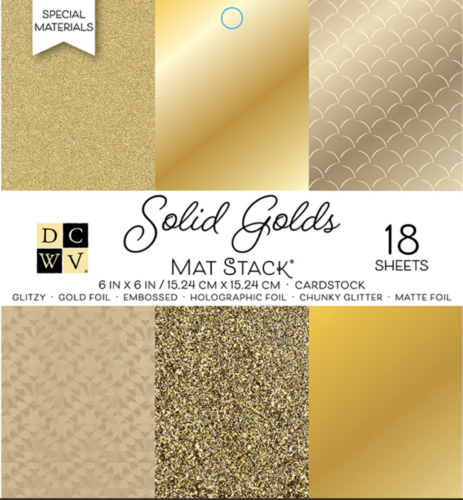 DCWV®️ MAT STACK - DCWV - 6 X 6 - SOLID GOLDS - FOIL (18 SHEETS) PS-006 ...