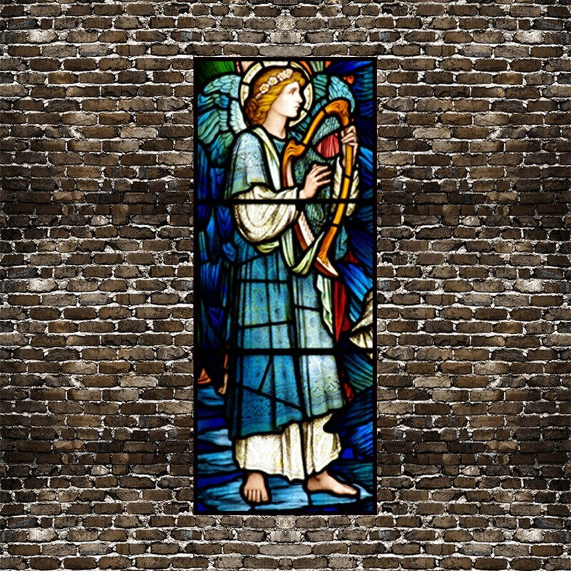 Retro Church Window Film Privacy Self-adhesive Glass Sticker Chapel ...