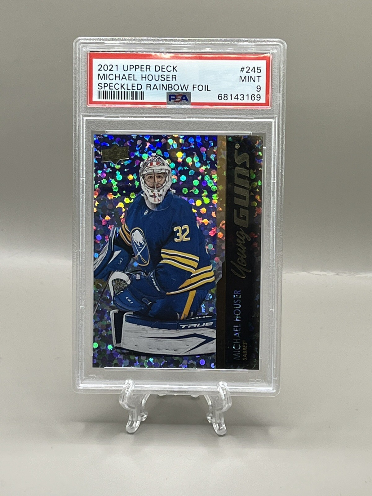 2021-22 Michael Houser Speckled Rainbow Foil Young Guns PSA 9 Buffalo ...
