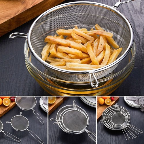 Stainless Steel Flour Filter Screen Handle Mesh Strainer Kitchen Tools ...