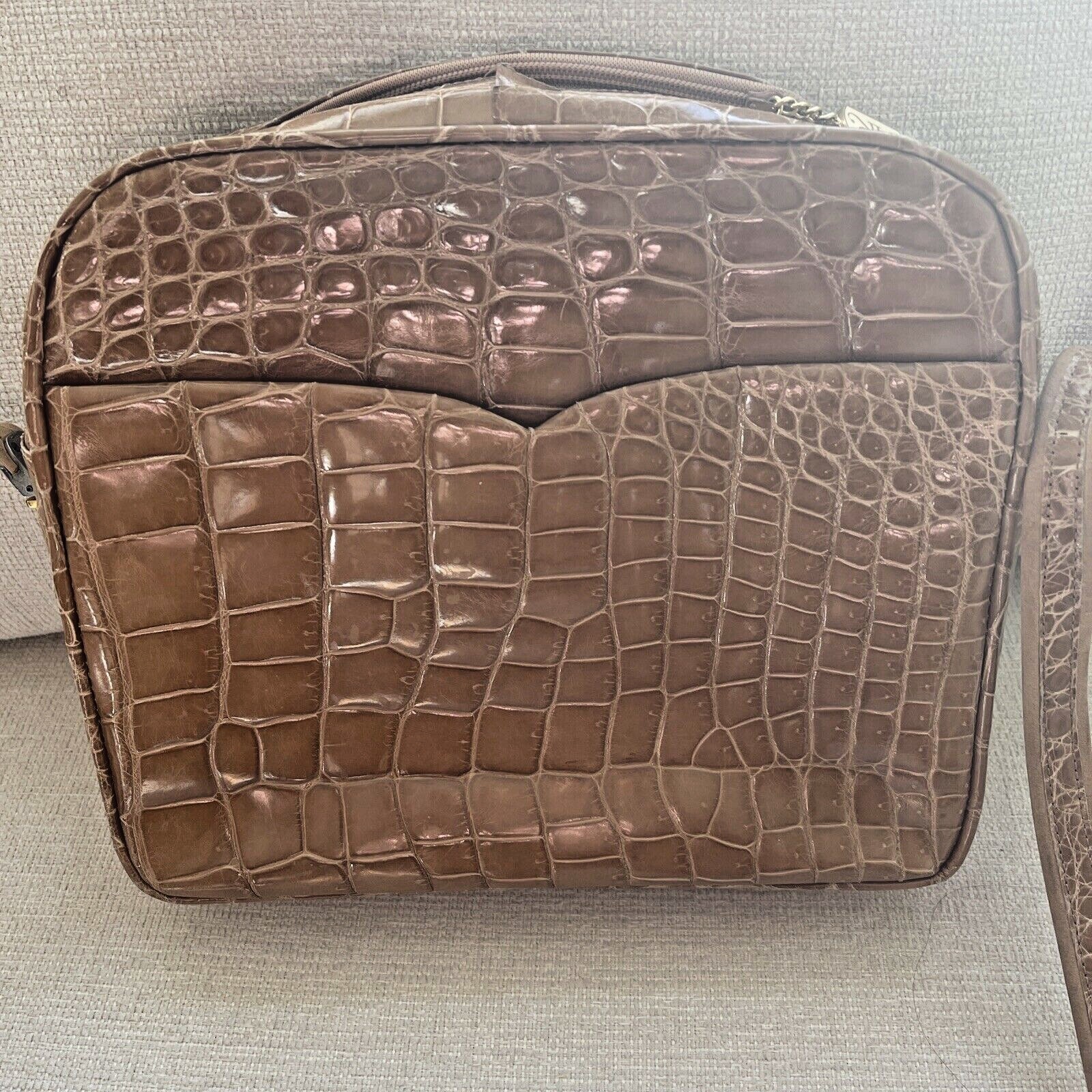 AR Alfred Roth IRV mark Crocodile Alligator Leather tan brown Germany ...