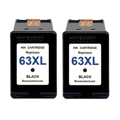 2x High-Yield BK Ink For HP 63 63XL OfficeJet 3830 3832 3833 4650 4655 ...