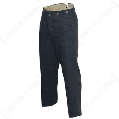 WW2 Luftwaffe M40 Wool Trousers - Repro German Uniform Pilot Pants Blue ...