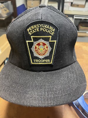 VTG Pennsylvania State Police Corduroy Hat PA Trooper Snapback Patch ...
