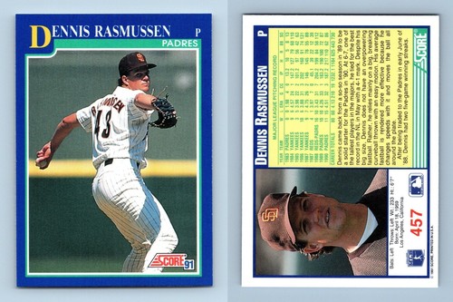 Dennis Rasmussen - Padres #457 Score 1991 Baseball Trading Card | eBay