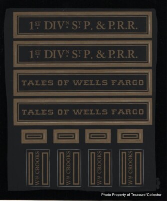 Marx Tales of Wells Fargo St. Paul & Pacific Decal Set Engine & Tender ...