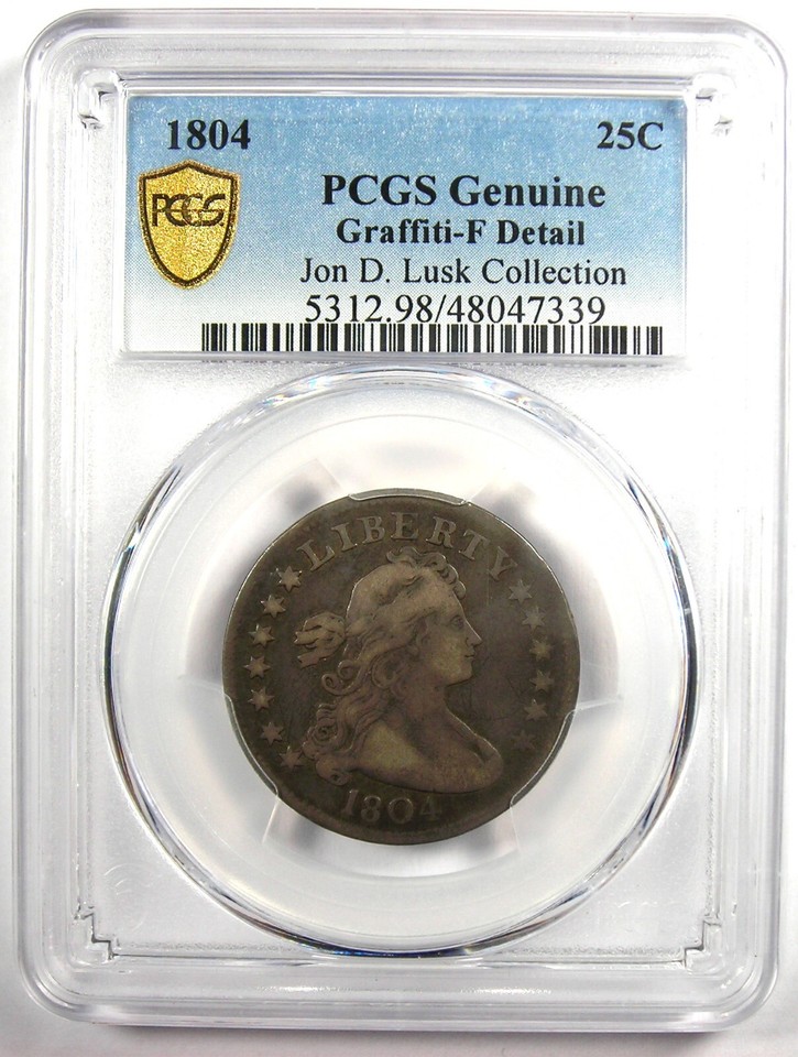 1804 Draped Bust Quarter 25C Coin - Certified PCGS Fine Detail - Rare ...