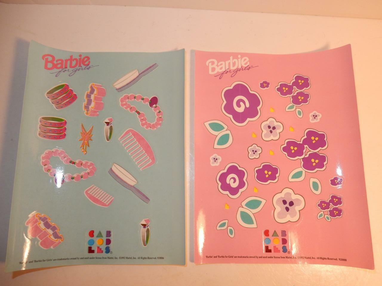 Vintage Mattel Barbie Caboodles 1992 lot of 2 sticker sheet stickers | eBay