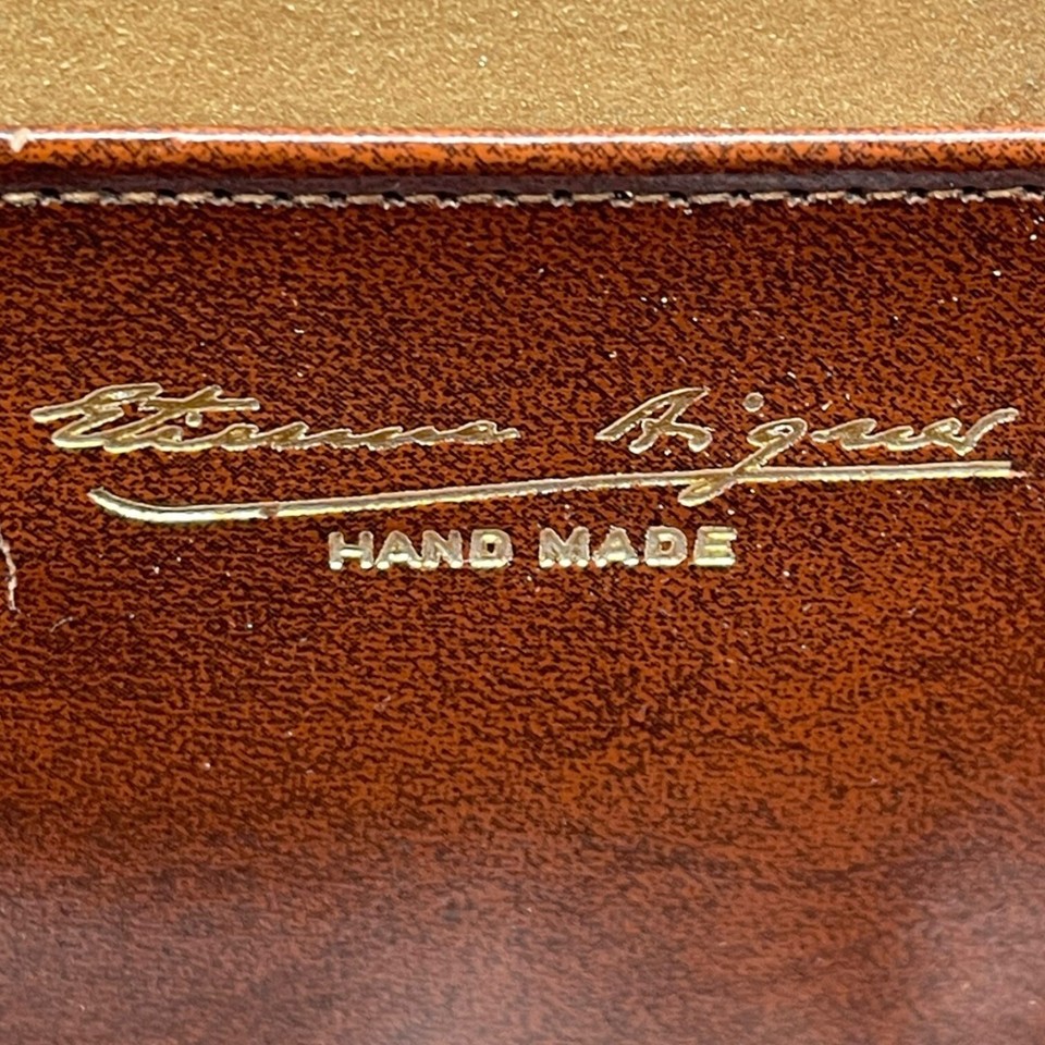 Vintage 40s 50s ETIENNE AIGNER Handmade Leather Box Bag Satchel Top ...