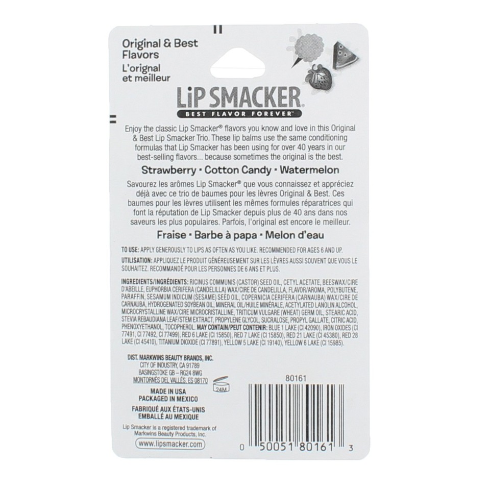 Lip Smacker Best Flavor Forever Lip Balm, Original & Best Flavors, 3 Ct ...