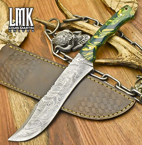 LMK Handmade Full Tang Knife Twist Damascus Corain Survival Best ...