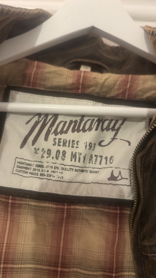 Mantaray Men's Large Brown Waxed Biker-Style Jacket Leather Jacket ...