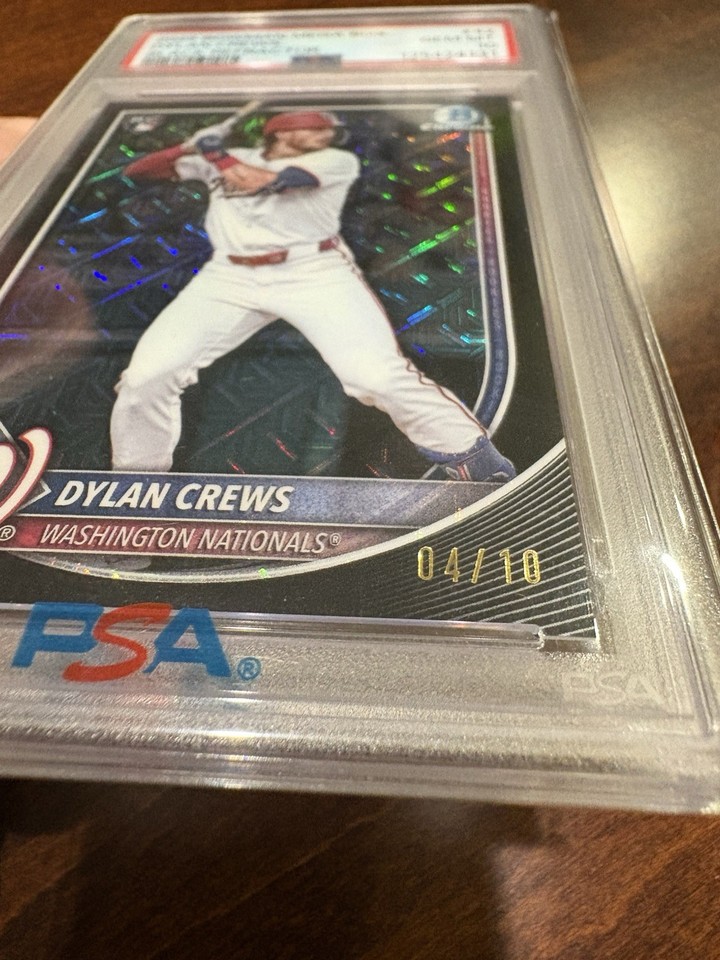 2025 BOWMAN MEGA BOX CHROME BLACK REFRACTOR #42 DYLAN CREWS RC /10 PSA ...
