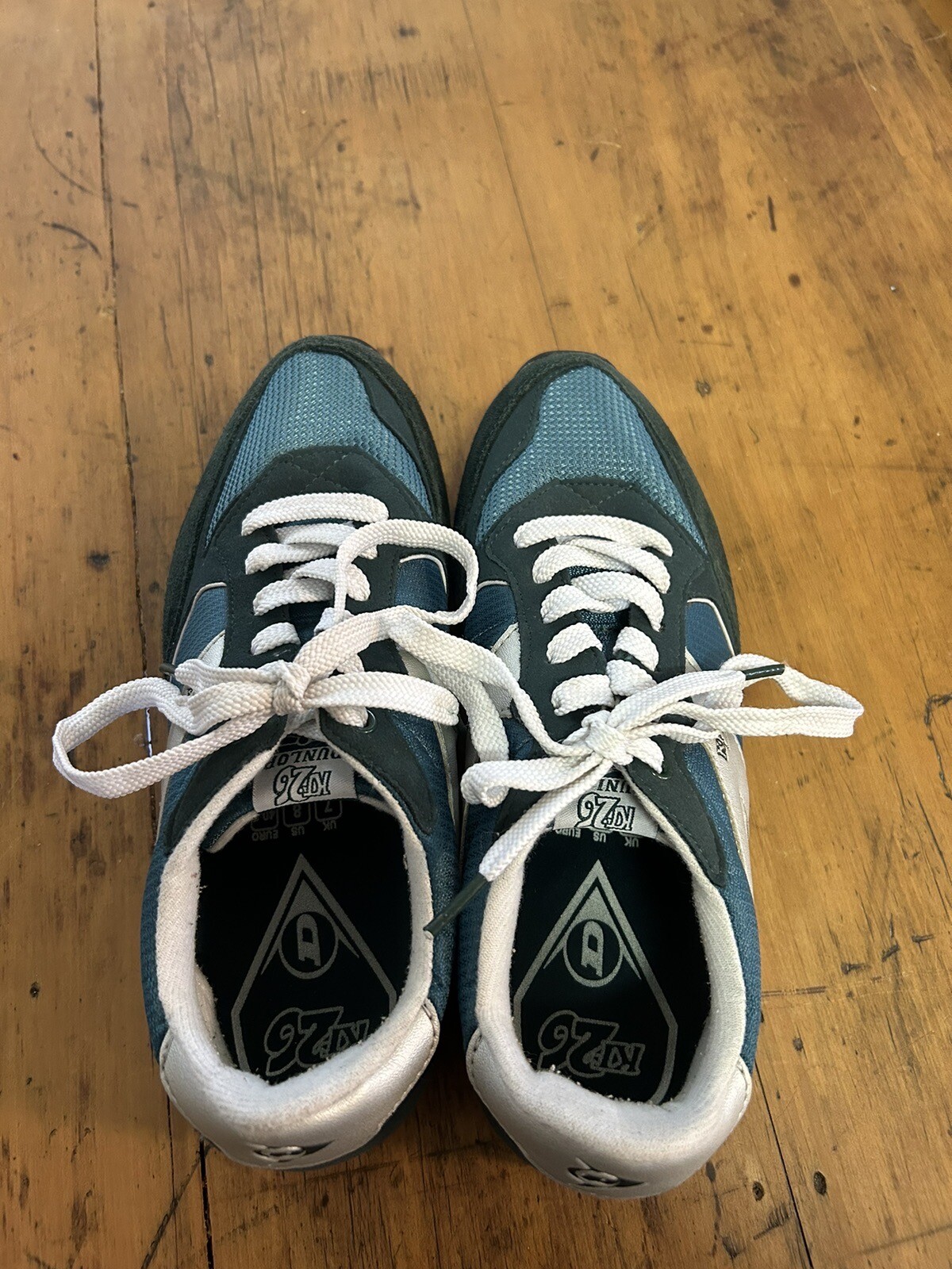 VINTAGE RETRO Dunlop KT26 Wide Fit Blue /Green Size US 8 UK 7 Preowned ...