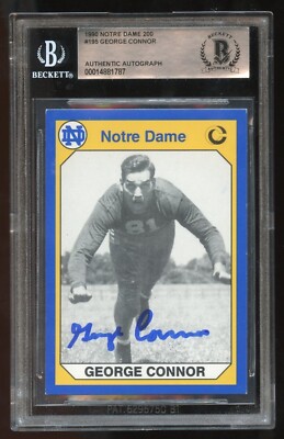 George Connor #195 signed autograph 1990 Notre Dame 200 Football Card ...