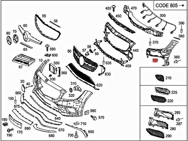 Genuine Mercedes-Benz Basic Mounting for Bumper 2188851965 OEM for sale ...