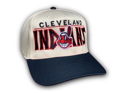 Cleveland Indians Chief Wahoo Throwback Navy Otto Cap Snapback Fully ...