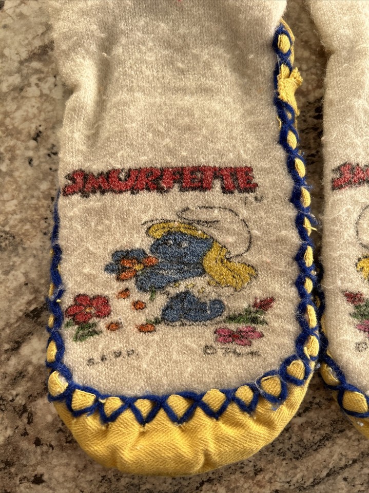 Vintage 1980s kids Smurf Smurfette slippers | eBay