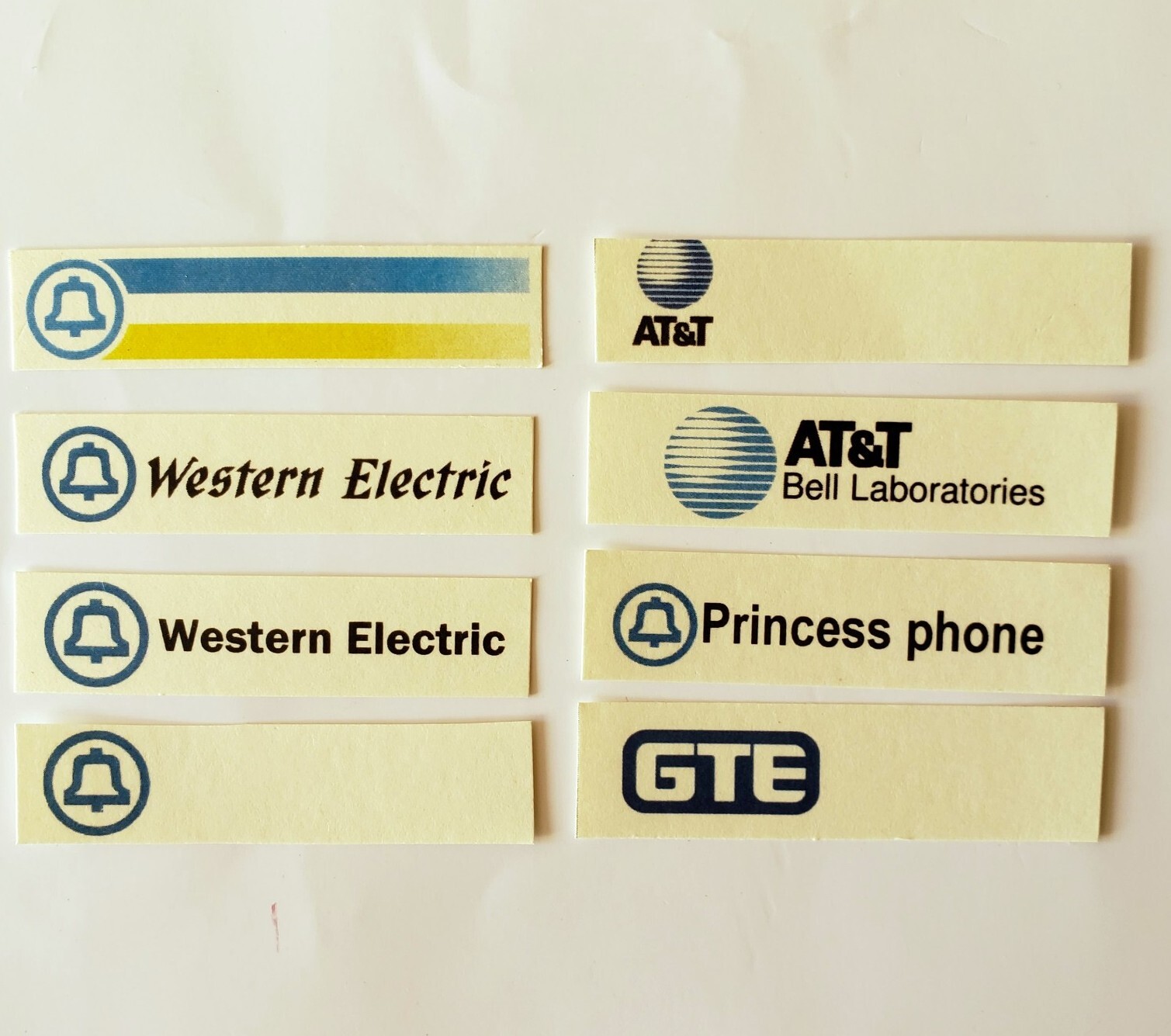 DIAL CARD for push button phone Rectangular Size 3/8” x 1 7/8” Western ...