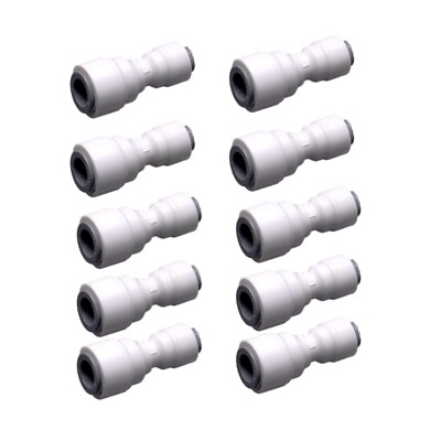 10 PCS 1/4X 3/8 INCH WATER LINE QUICK CONNECTOR PUCH IN FOR RO WATER ...