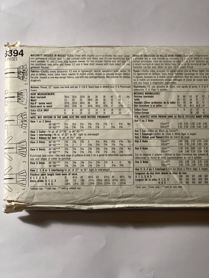 Uncut Size 16-20 Women's Maternity Dresses Sewing Pattern, Simplicity ...