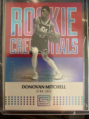 2017-18 Panini Status Rookie Credentials Red Donovan Mitchell RC Card ...