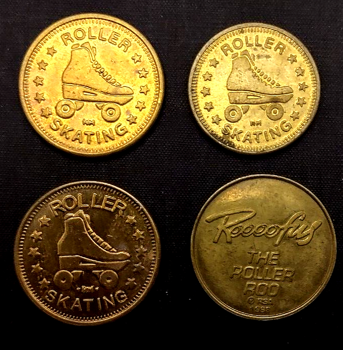 Roller Skating Arcade Token Lot Of 4 All Different Roller Roo | eBay