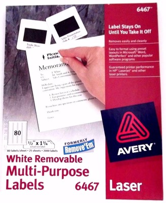 Avery Multi-Purpose Labels , 1/2 inches x 1 3/4 Inches, White, #6467 ...