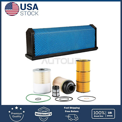 Air & Oil & Fuel Filter with Water Separator Kit For Detroit DD13 DD15 ...