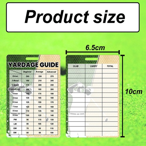 2pcs Golfers Quick Reference Distance Card Golf Club Range Estimation ...