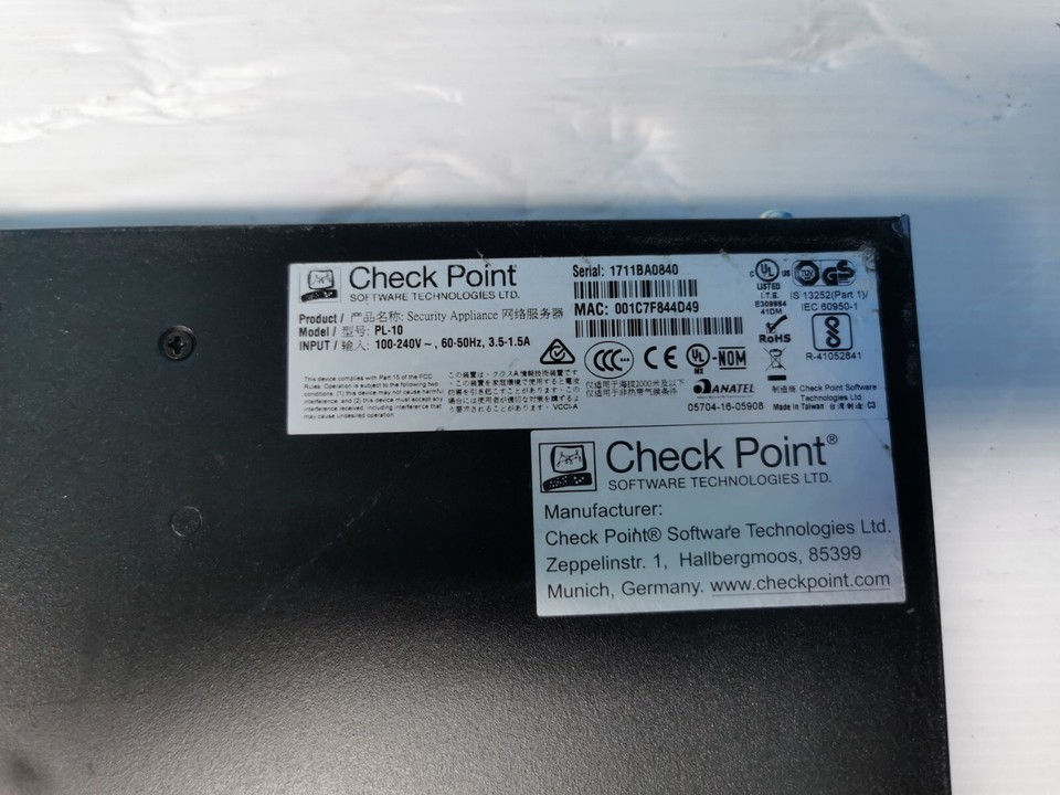 Check Point 5400 PL-10 Firewall Appliance 10-Port 1GbE 1U | eBay