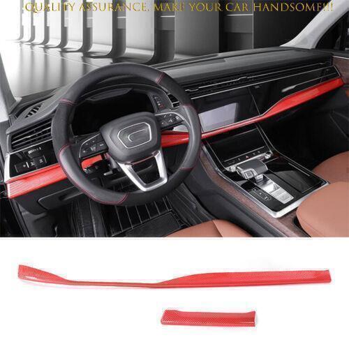 For Audi Q7 Q8 SQ7 SQ8 2020-2024 Red Carbon Fiber Center Console Dash ...
