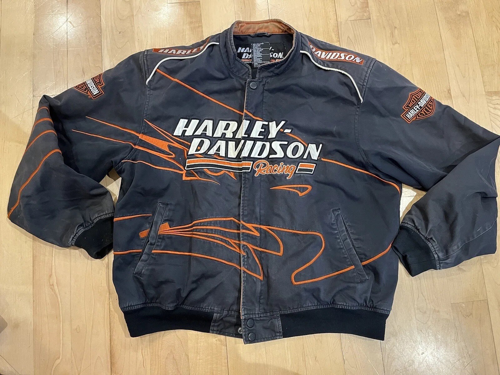 Vintage Harley Davidson Motorcycle Racing Jacket Scre… - Gem