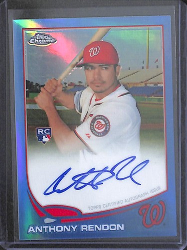 2013 Topps Chrome Blue Refractor Autograph #128 Anthony Rendon No 104 ...