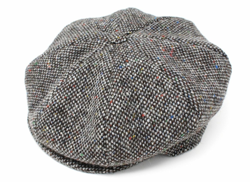 Hanna Hats Newsboy Cap Famous Donegal Wool Tweed 8 Piece Hat Made in ...