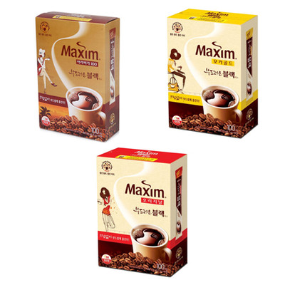 Korean Instant Coffee Mix Maxim Soft Black Mix 100 Sticks Original ...