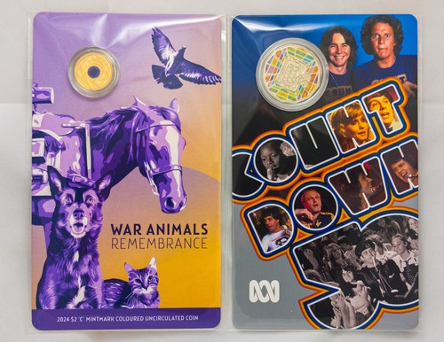 2024 $2 C Mint Purple Poppy and 50c Countdown Coloured Coin (in ...