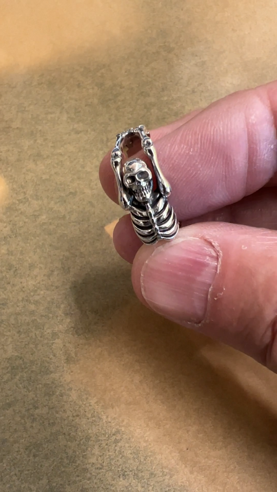 Pinky Skull Skeleton Ring 925 Sterling Silver Sizeable | eBay