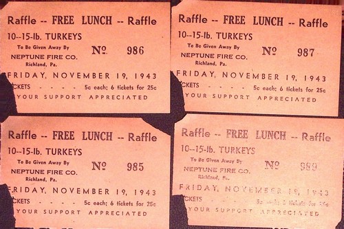Raffle Free Lunch Tickets Neptune Fire Co Richland PA | eBay