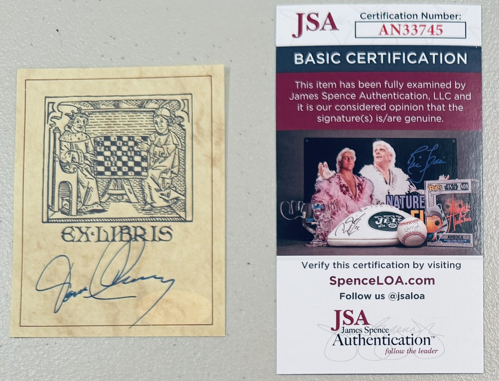 Tom Clancy Signed Autographed 3x4 Bookplate JSA Cert Author Hunt For ...