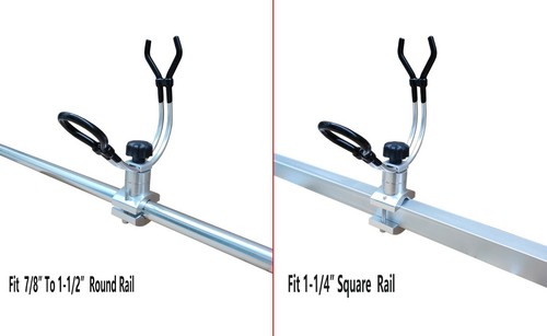 Brocraft Rail Mount Clamp on Rod Holder / Pontoon Boat Square Mount Rod ...