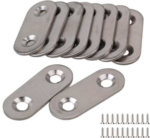 10Pcs Stainless Steel Flat Corner Brace Brackets Mending Plates Repair ...