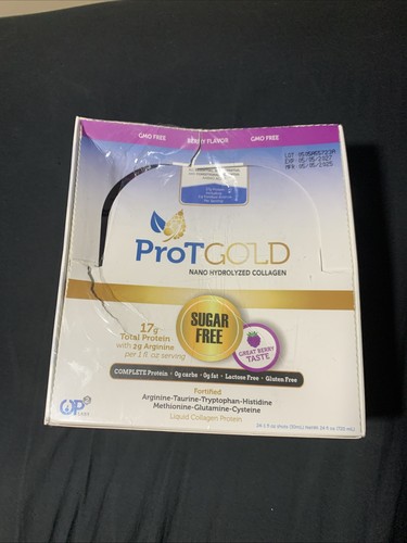ProT GOLD Berry Sugar Free Liquid Protein Shot - 24 Pack 1oz Exp: 05/ ...